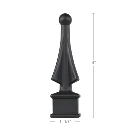 Large Quad Spear with Ball Top Cast Iron