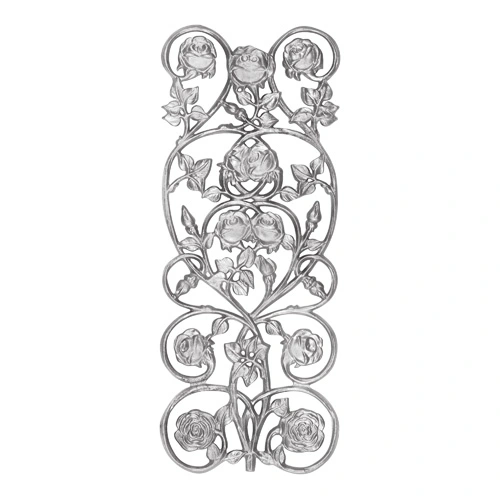Aluminum Casting, Rose Design, Double Faced. 10" W, 25-3/8" H, 5.02 lbs