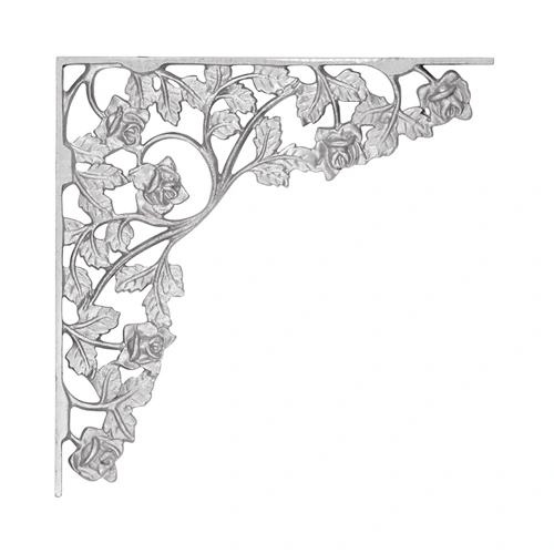 Aluminum Corner Bracket, Rose Design, Double Faced. 15-3/8" W, 15-3/8 ...