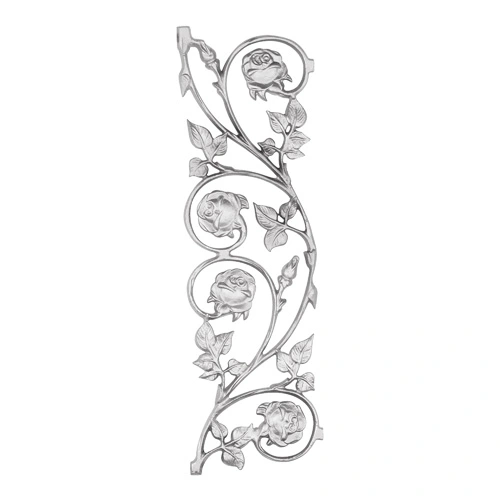 Aluminum Casting, Rose Design, Double Faced. 6-1/2" W, 20-3/4" H, 1.88 lbs