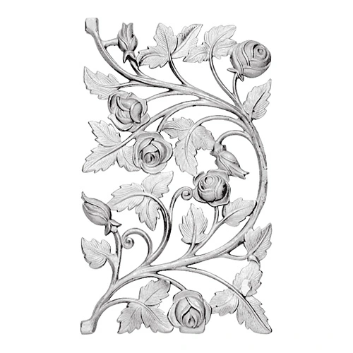 Aluminum Casting, Rose Design, Double Faced. 8-1/2" W, 14-1/8" H, 2.01 lbs