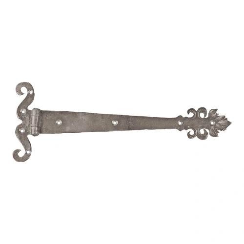 Hand Forged Steel Strap Hinge, Single Curl. 1/8" Thick, 14-3/16" W, 5-5 ...