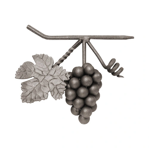 Forged Steel Grape Cluster with Leaf, Smooth. 5/16" Stem, 7-1/4" W, 7-1 ...
