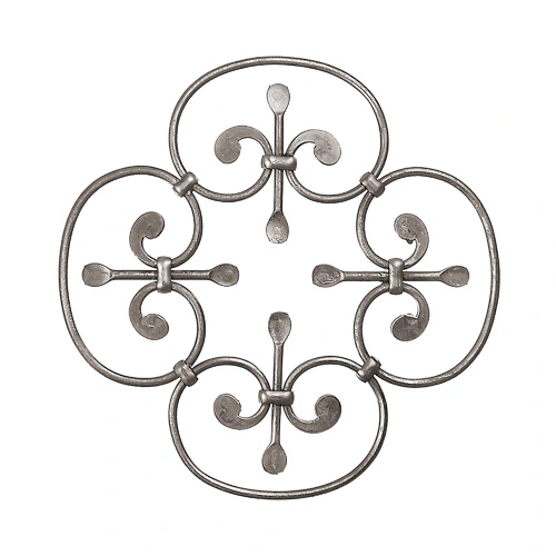 Forged Steek Rosette Panel,Flat Scrolled Ends. 17-1/2" Diameter, 7.16 ...