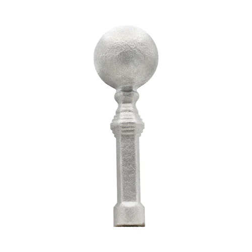 Forged Steel Finial, 1-1/2" Ball. 3/4" Solid Round Base, 5" H, .93 lbs