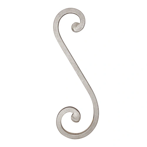 Forged Steel S Scroll with Hand Forged Ends. 3-15/16" W, 11-13/16" H, 1 ...