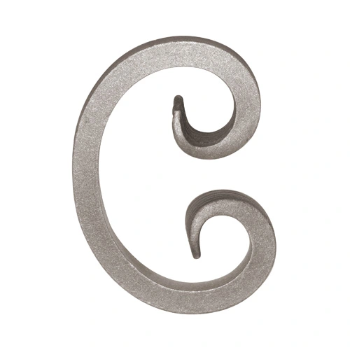 Forged Steel C Scroll. 3-15/16" W, 6" H, 1.3 lbs