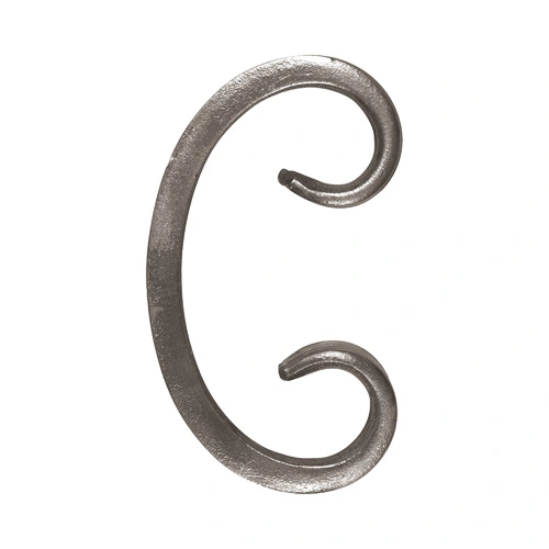 Forged Steel C Scroll. 2-3/8" W, 4-1/8" H, .51 lbs