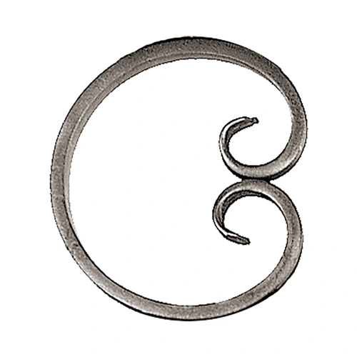 Forged Steel C Scroll, Jointed. 4-15/16" W, 5-11/16" H, 1.32 lbs