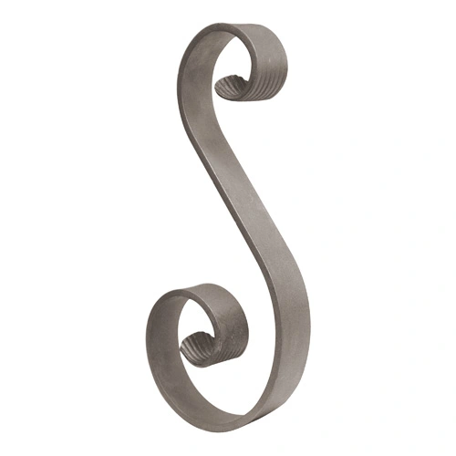 [O47] 2"x5/16" Forged Steel S Scroll. 7-1/16" W, 15-3/4" H, 6.61 lbs
