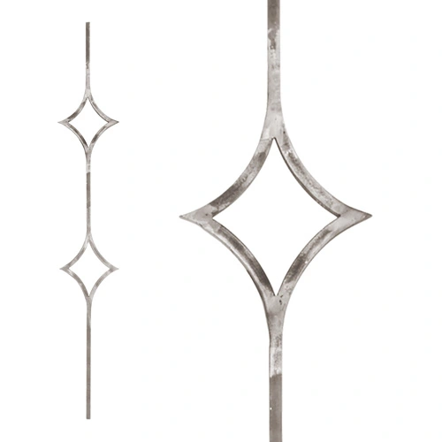 1/2" Sq Forged Steel Baluster w/Double Diamond Center Design 45 1/4" H