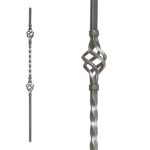 1/2" Sq Forged Steel Baluster w/Single Basket Roman Banding - Short ...