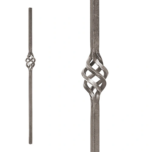 Forged Steel 1-3/16" Newel Post with Center Basket. 4-1/4" W, 47-1/4" H ...