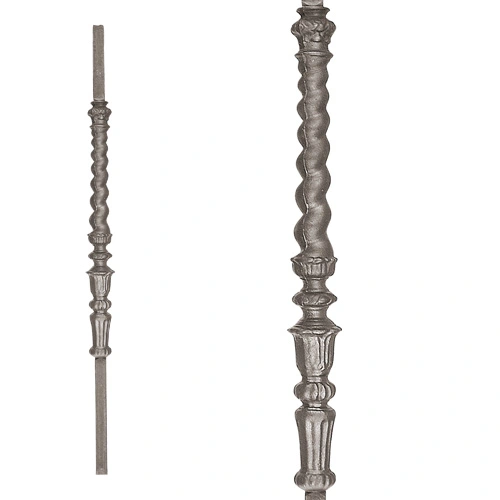 Cast Iron Newel Post with Sold Steel Tangents on Top - Bottom. 3-1/8 ...