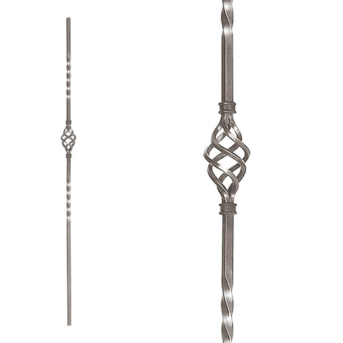 Forged Steel Baluster with a Single Twist and Double Basket Design