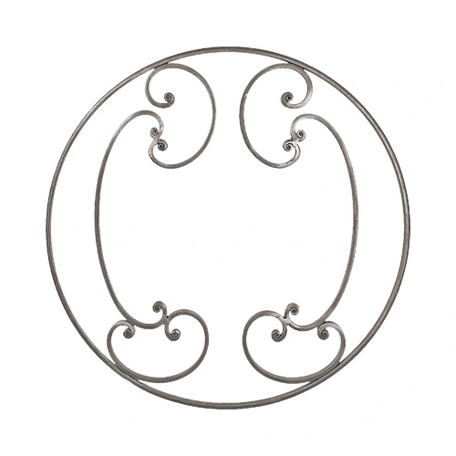 Forged Steel Panel, Round with Scrollwork. 22-1/16" Diameter, 9.28 lbs