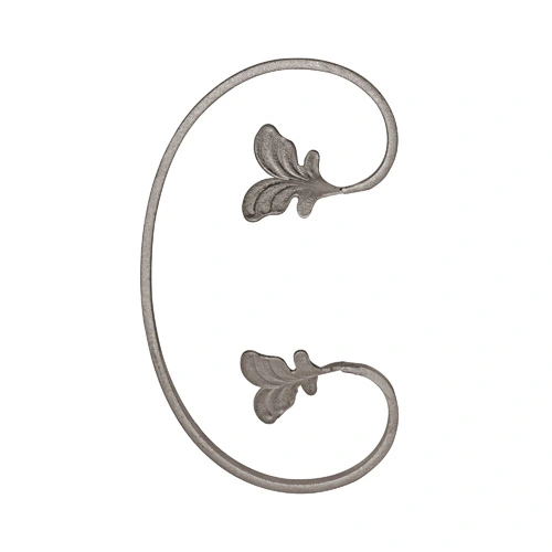 Forged Steel C Scroll with 2 Leaves, 6-1/2"W, 10" H, .97 lbs