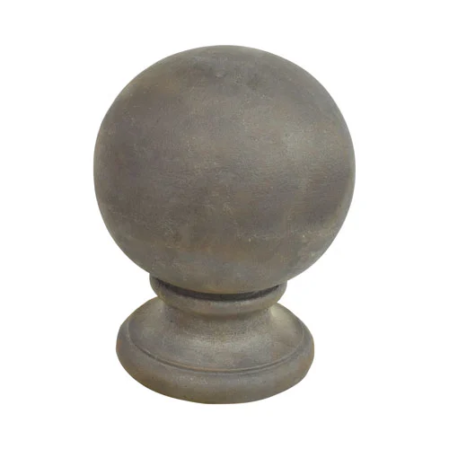 Cast Steel Finial, 4-5/16" Ball, 3-1/2" Solid Round Base, 5-1/2" H, 13. ...