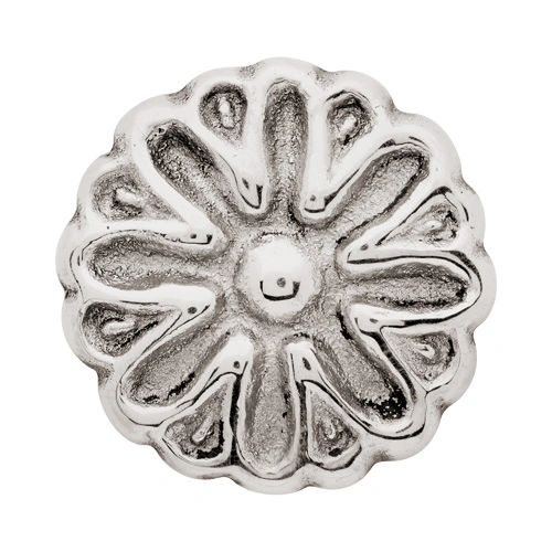 Cast Iron Rosette, Single Faced. 2" Diameter, 9/16" Thickness, .29 lbs