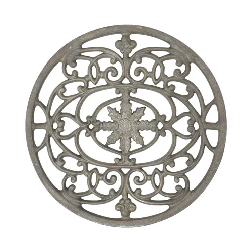 Cast Iron Medallion, Scrollwork, Flat Back, Single Faced. 11-3/8 ...