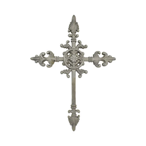 Cast Iron Cross, Single Faced. 11" W, 15-1/8" H, 2.47 lbs. wall art or ...