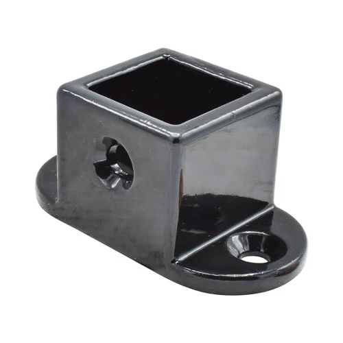 1" Square Black Steel Collar Bracket