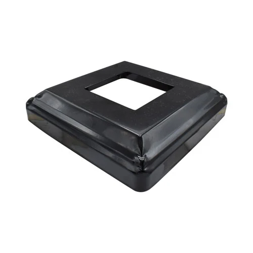 Powder Coated Black Steel Base Plate Cover, Fits 2" Posts